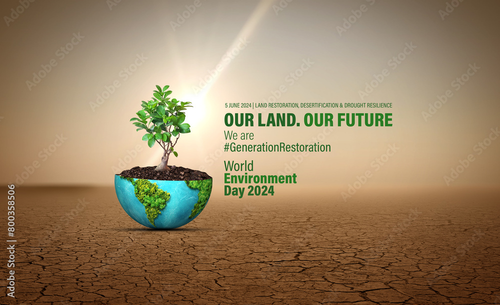 Photo And Art Print World Environment Day 2024 Concept Land Restoration