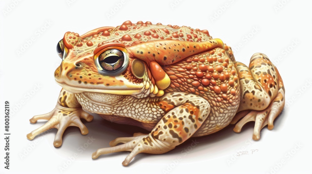 A high-resolution image presenting a toad with photo-realistic textures ...