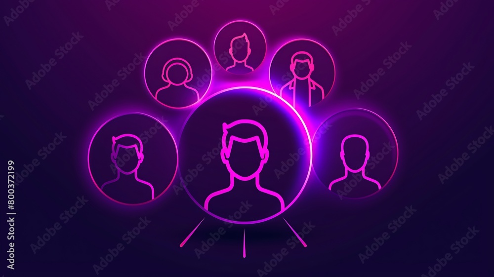 User Icons on a Dark Purple Backdrop. HUD Representation of Target ...