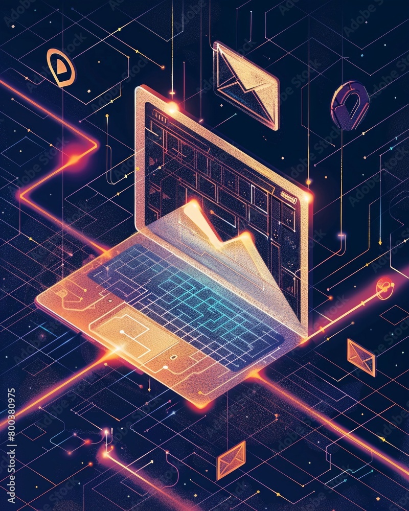 Illustration of an email encrypting process, highlighting the ...