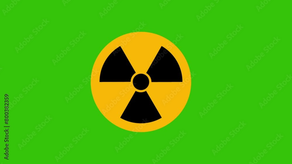 A animation of the radiation warning symbol suddenly appearing on a ...