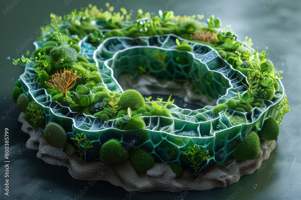 Cross-sectional illustration of a plant cell,The structural walls are ...