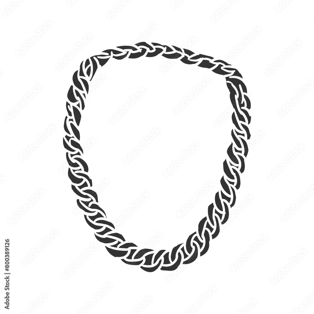 Gold Chain Icon Silhouette Illustration. Jewerly Vector Graphic ...