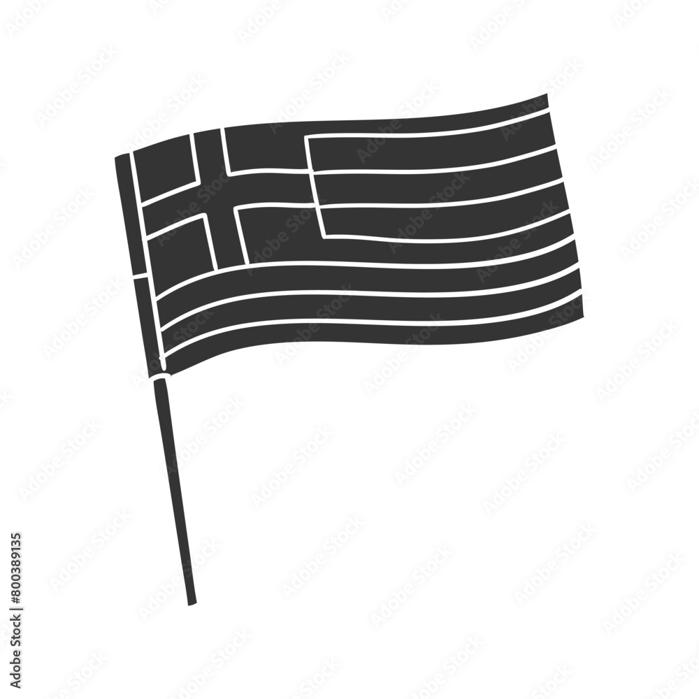 Greece Flag Icon Silhouette Illustration. Greek Vector Graphic ...