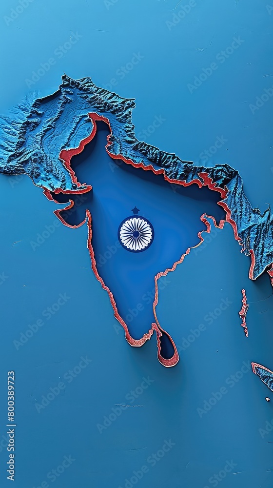 Creative depiction of Indian map highlighting the country's flag colors ... Creative depiction of Indian map highlighting the country's flag colors ...