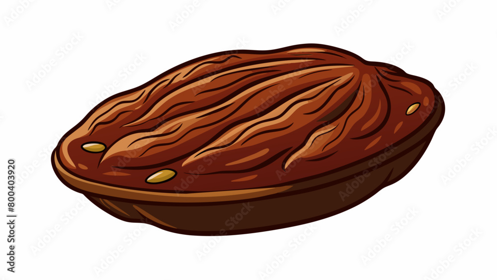 A dense and thick paste with a dark brown color and a rich nutty aroma ...