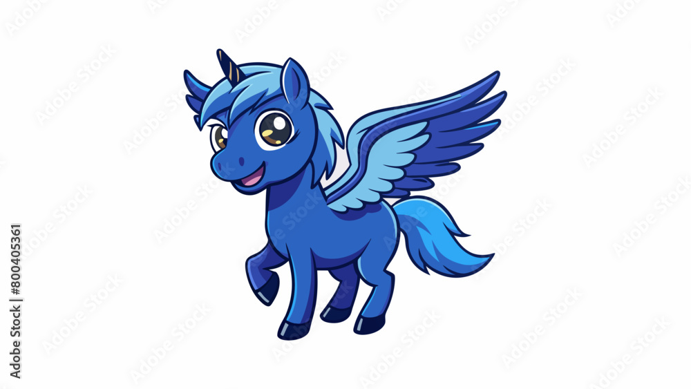 A playful Pegasus with a mischievous glint in its eye and a sly smirk ...