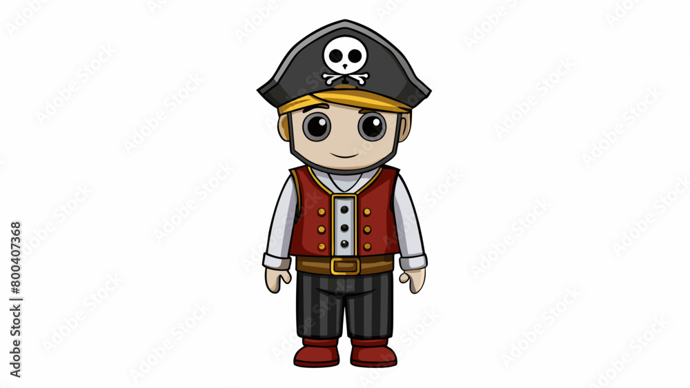 Designed for a little matey this toy pirate costume is a black and gray ...