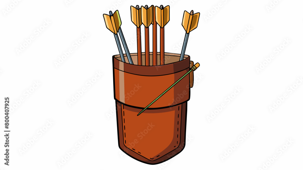 The arrows were stored in a leather quiver which hung from the archers ...