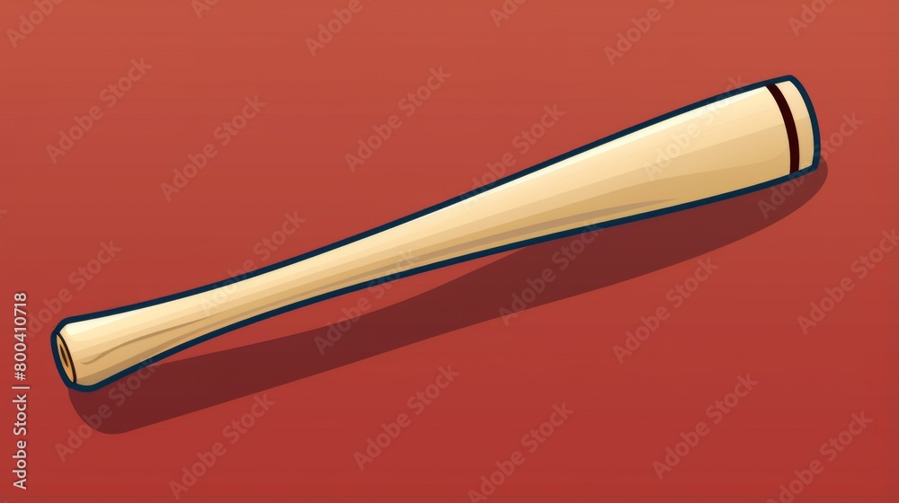 Illustration of a wooden baseball bat in a cartoonish style with a ...