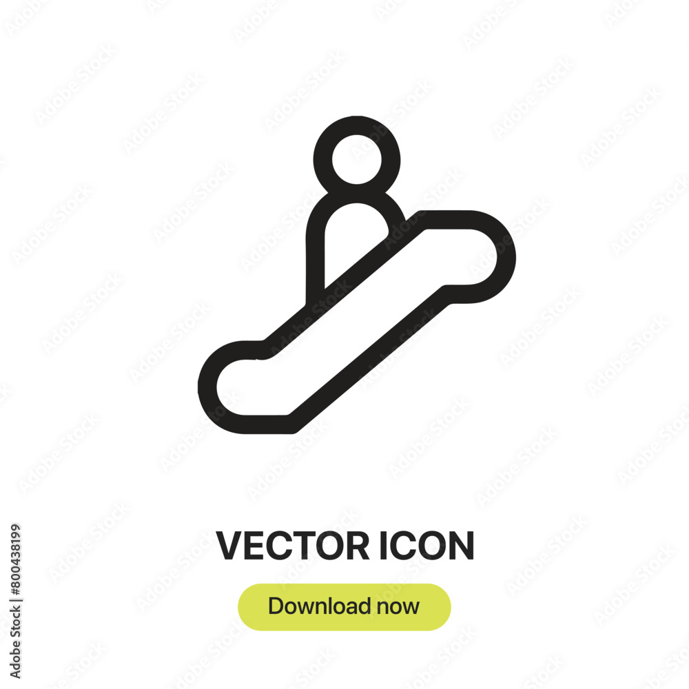 Escalator icon vector. Linear-style sign for mobile concept and web ...