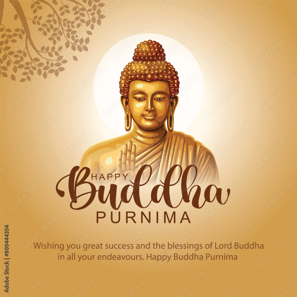 Happy Vesak Day, Buddha Purnima wishes greetings with buddha and lotus ...