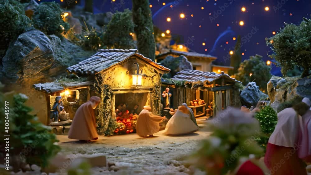 Nativity Scene, A Simple Manger Scene Depicting the Birth of Jesus ...
