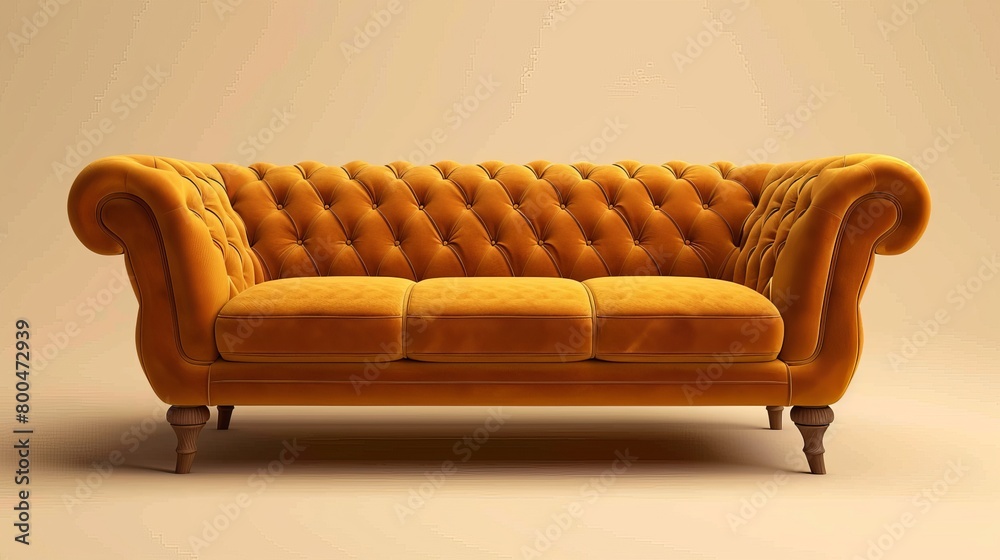 Fabric Sofa Style: A 3D vector illustration showcasing the style and ...