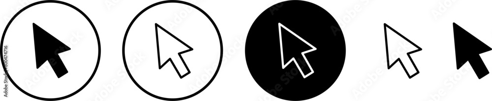 Click icon vector isolated on white background. Cursor icon. Computer mouse click cursor black ...