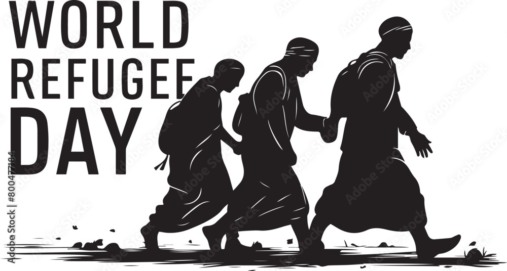 Vector illustration of black Silhouette, palm tree, and sun for World ...