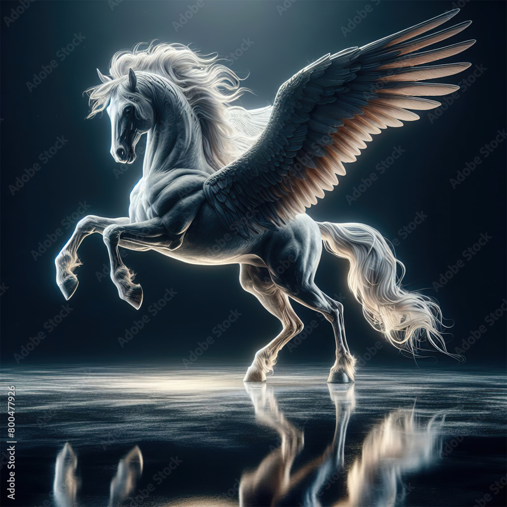 Pegaso, the mythical winged horse from Greek mythology. Stock ...