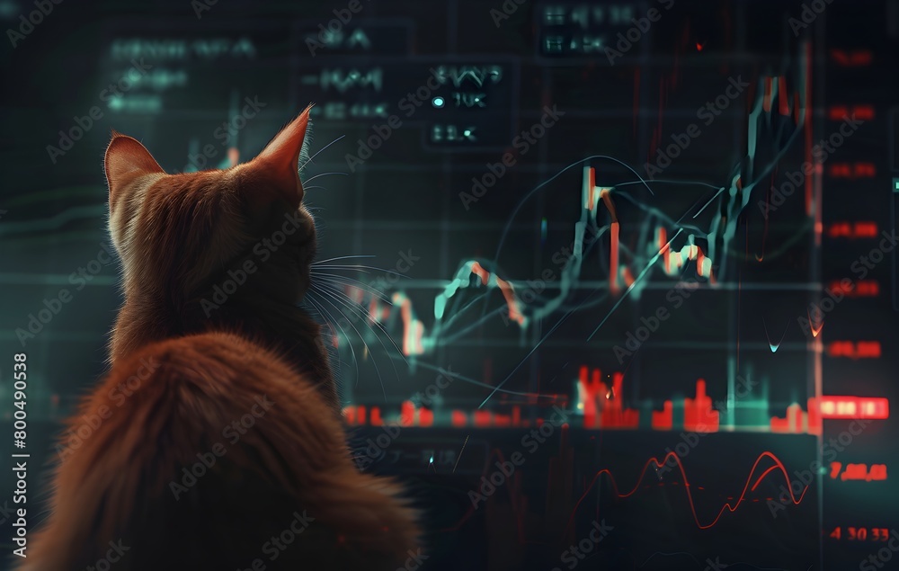 stock market trading graph with candlestick chart, financial business ...