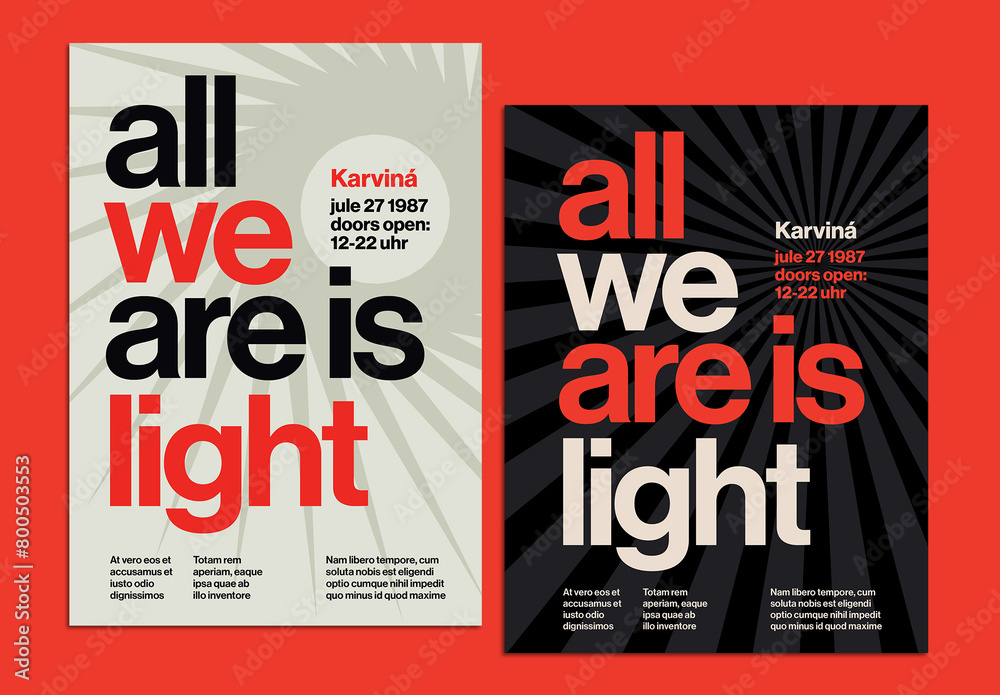 Minimalist Type Poster Design Layout for Festivals and Events Stock ...