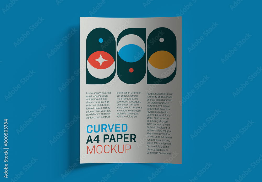 Curved A4 Paper Mockup Stock Template | Adobe Stock