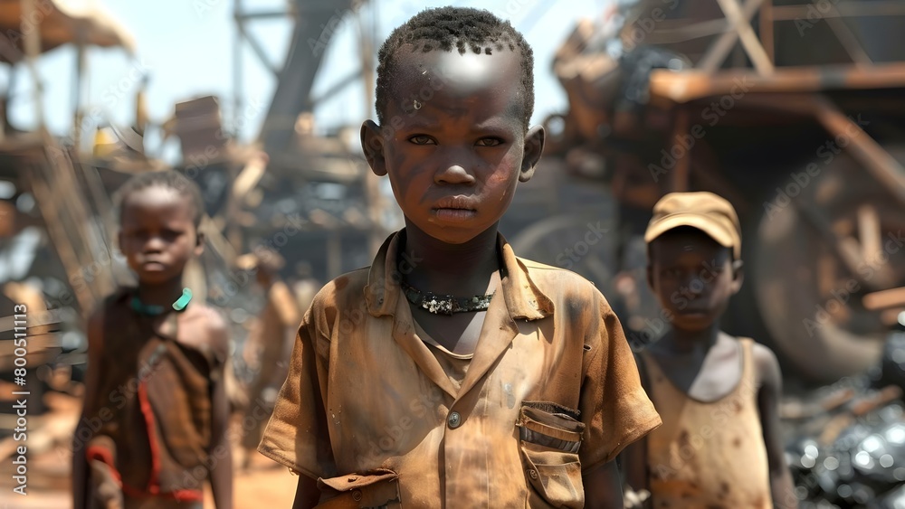 Exploited African children working in hazardous conditions in coal ...