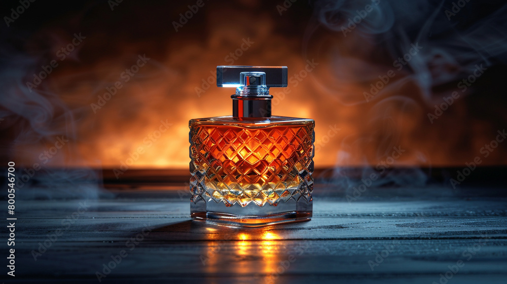 Product shoot of men's perfume glass bottle, good lighting, luxurious ...