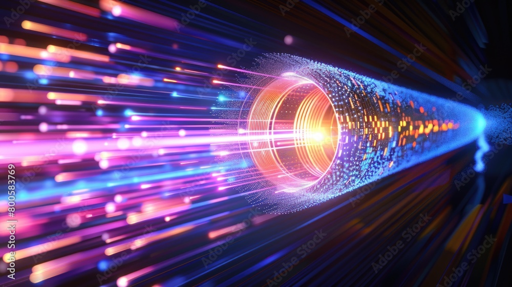 optical network employing hollow-core fibers, illustrating light ...