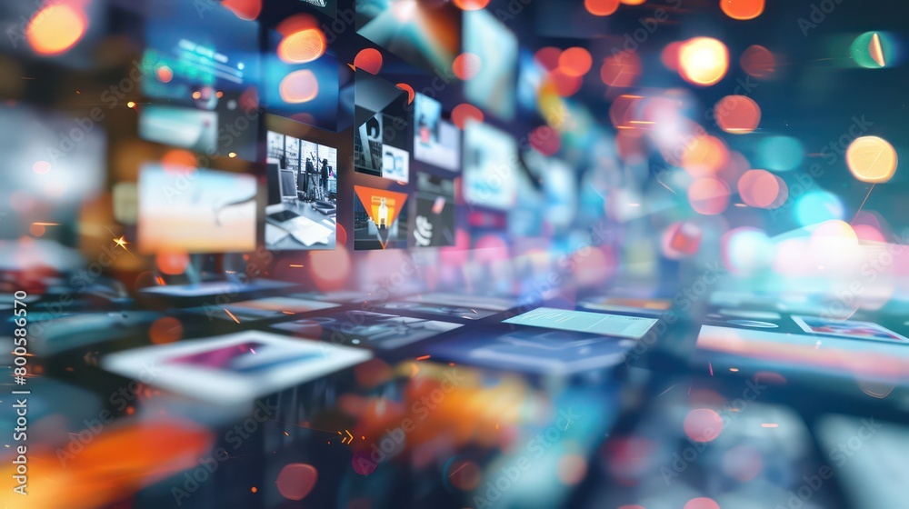 marketing wallpaper with several and dynamic shapes and materials Stock ...