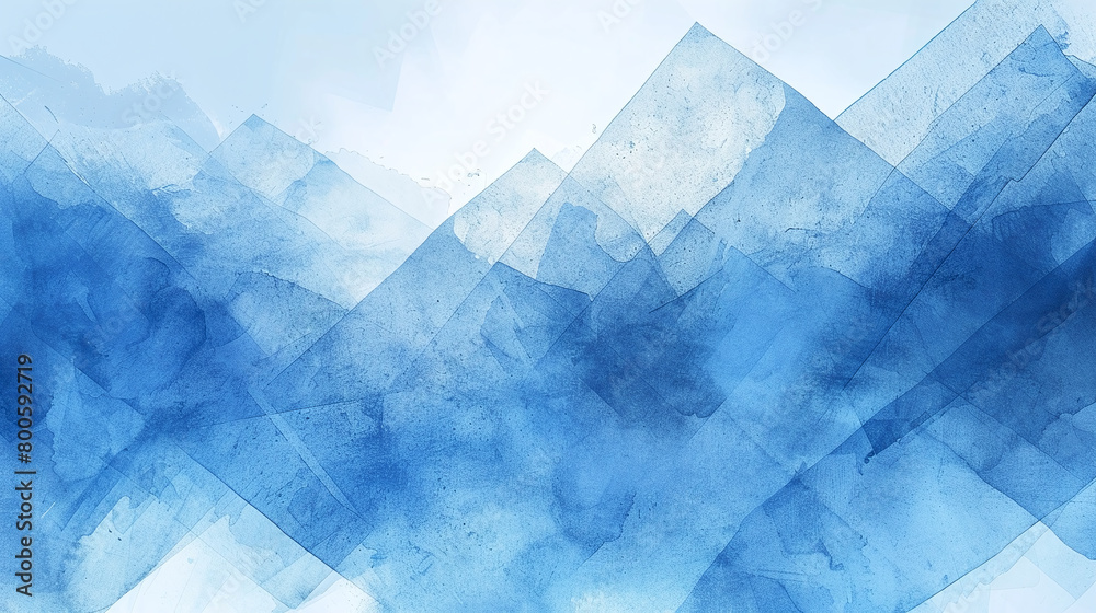 abstract blue lines, edges and geomtric pattern in watercolor ...