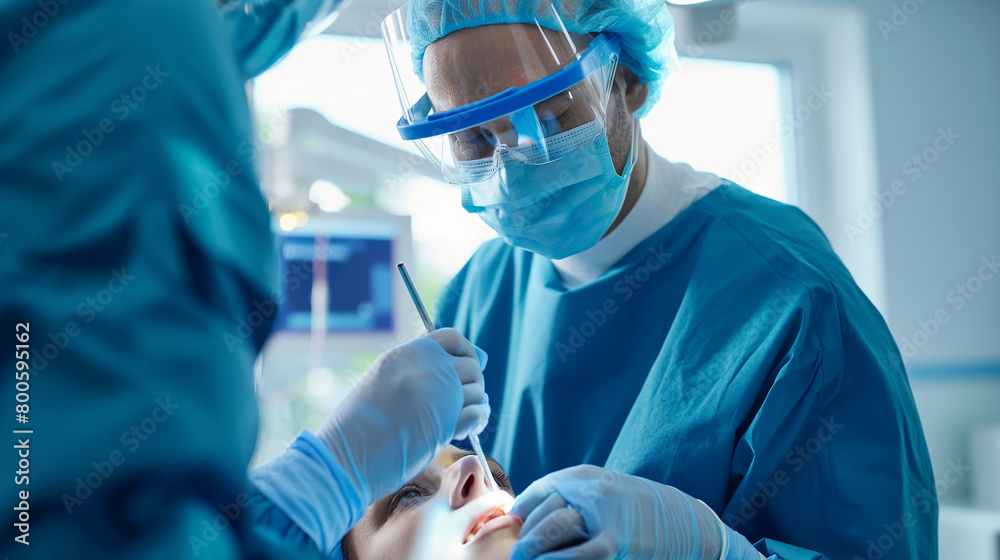 An ENT specialist conducting a balloon sinuplasty procedure to open ...