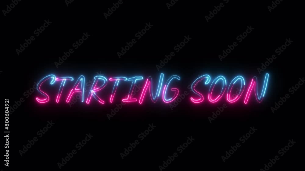 Video Stock Stream starting soon neon text animation suitable for video ...