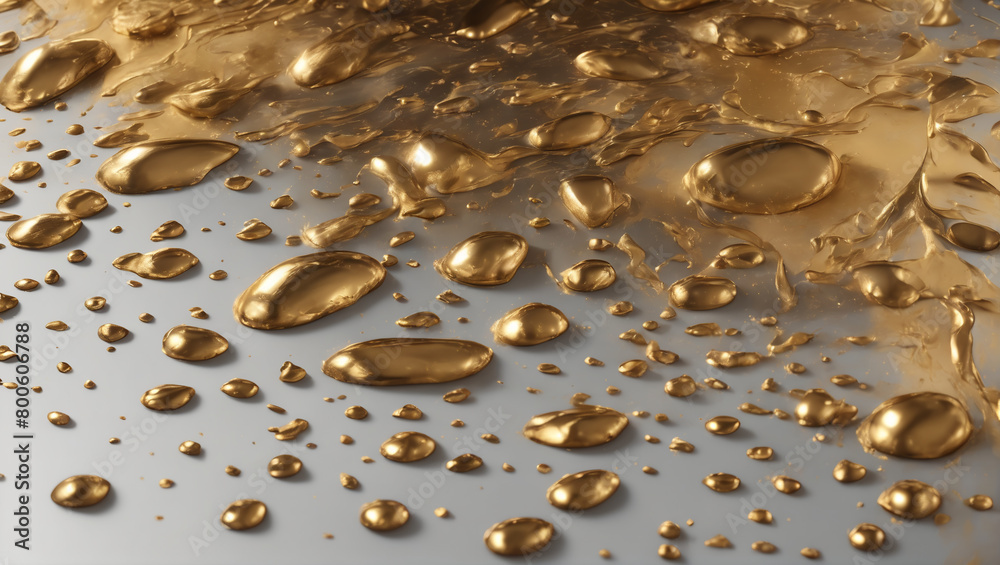 Image of opulent-colored goo dripping in luxurious shades of gold ...