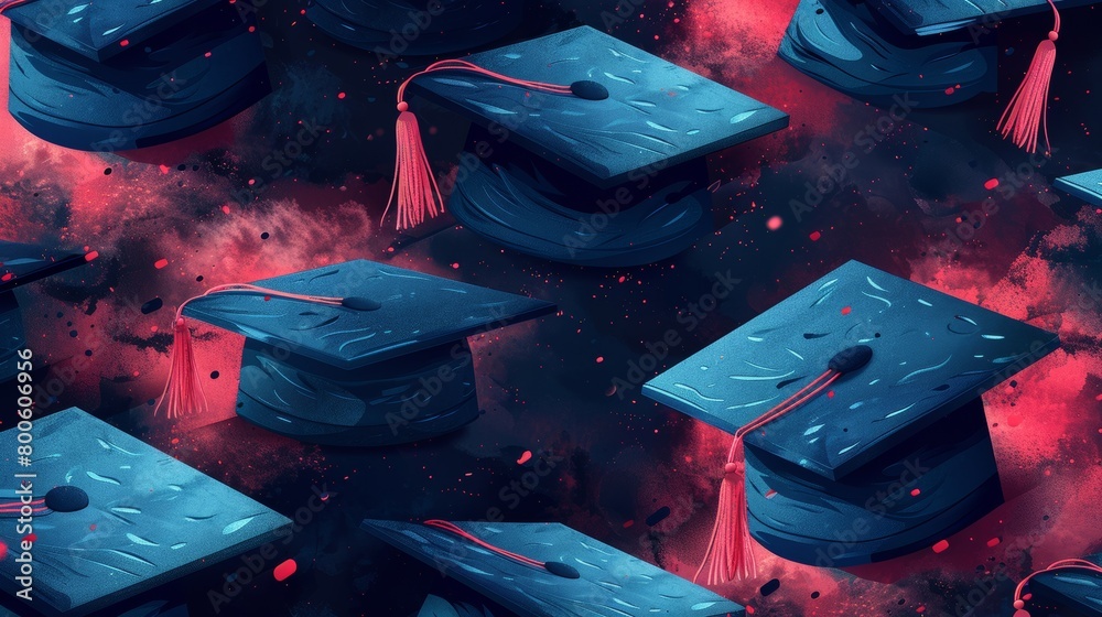 This illustration illustrates a seamless graduation background on which ...