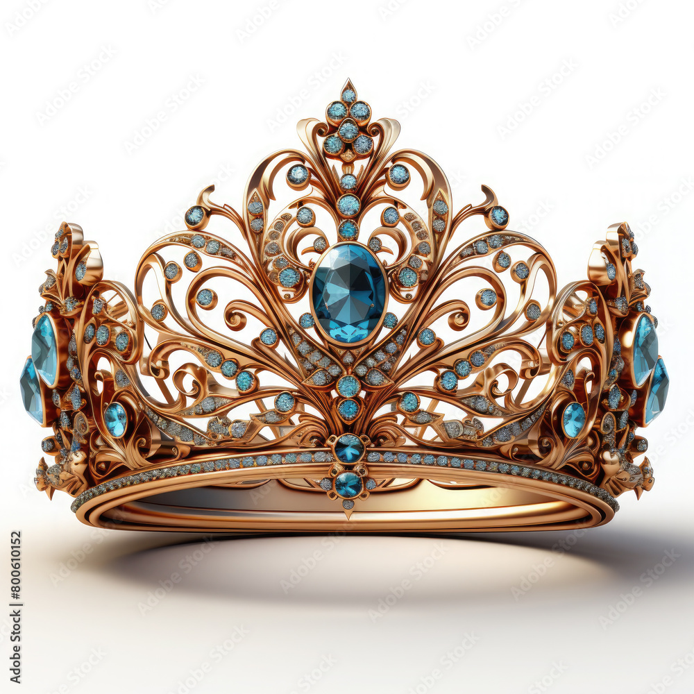 Watercolor golden tiara isolated on a transparent vector, clipart ...