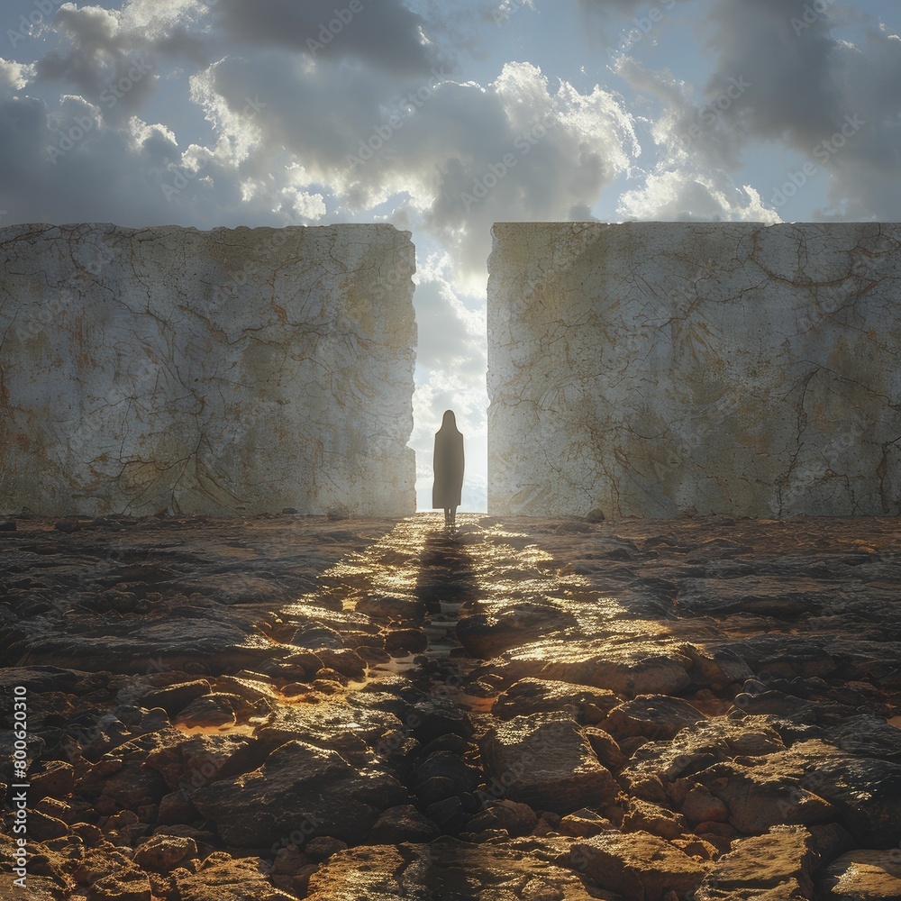 In the realm of symbolic storytelling, one's shadow on rocky terrain ...