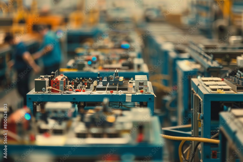 Zoomed-in image of a manufacturing plant in a developing country ...