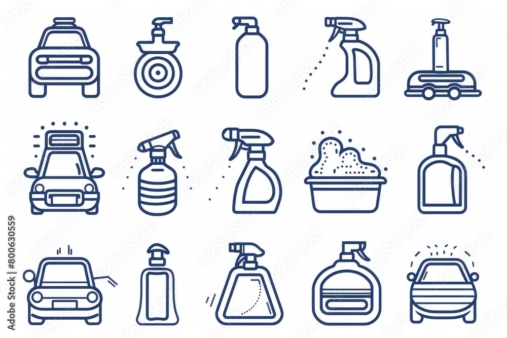 Various car wash icons for automotive services. Perfect for car wash ...