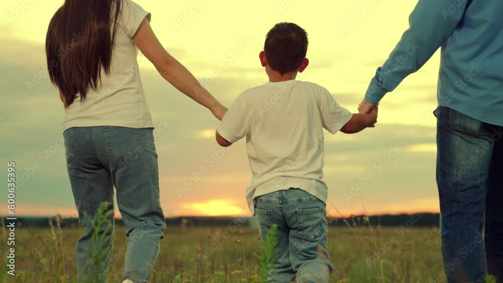 Dad mother child play together on sunset. Child son, parents, family ...