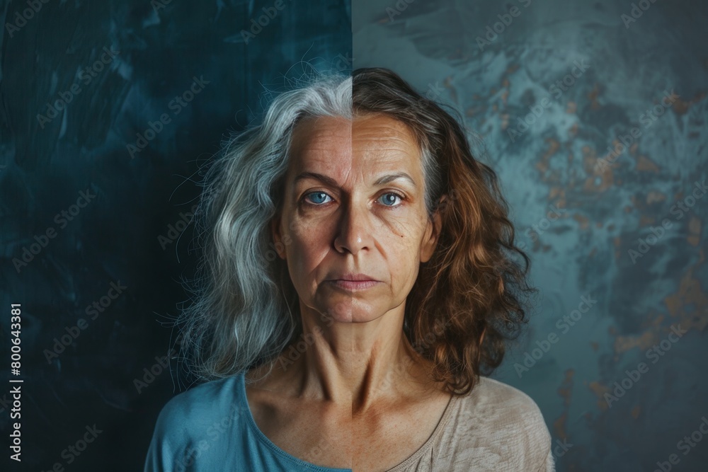 In addressing aging signs, the woman's skincare routine includes a face ...