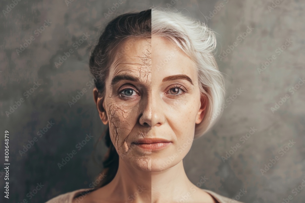 Before-after aging phases highlight fine lines reduction in women ...