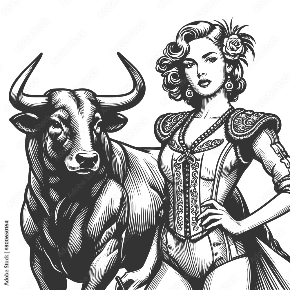 Matador Bullfighter Spanish woman in traditional attire beauty with ...