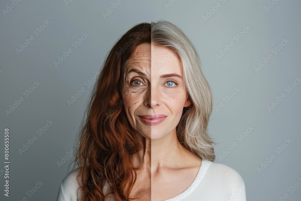 Before and after wrinkles illustrate the impact of skincare treatments ...