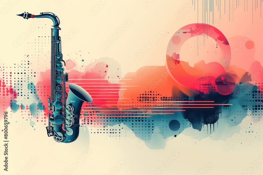 design of an abstract jazz background with musical instruments in ...
