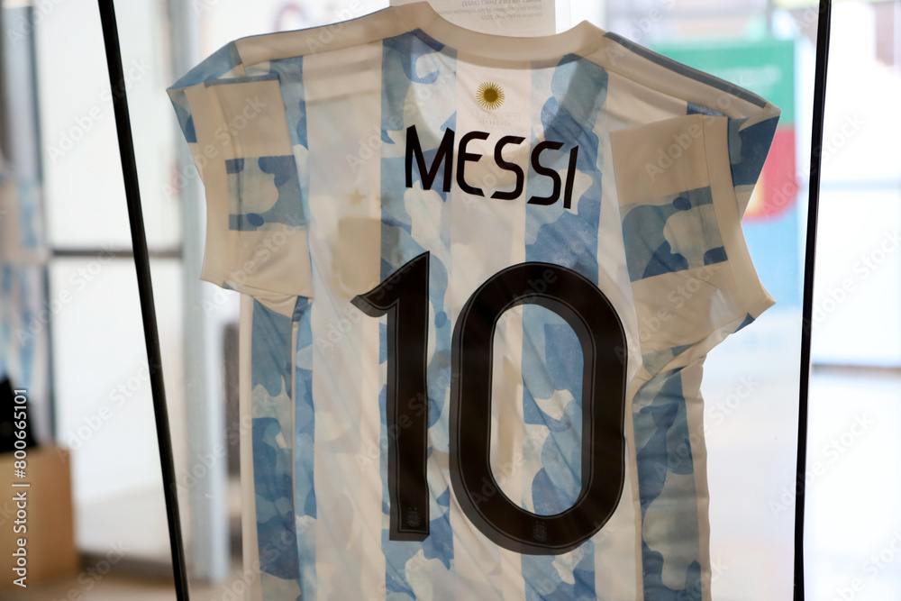 Lionel Messi's Argentine national team jersey exhibited at the ...
