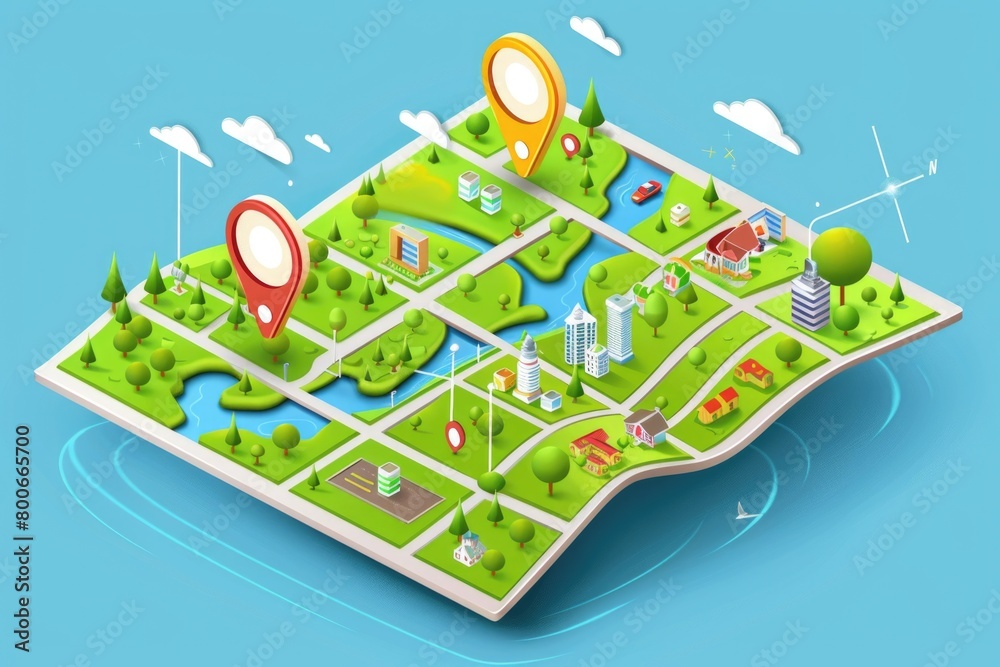 Detailed map showing urban layout, suitable for city planning projects ...