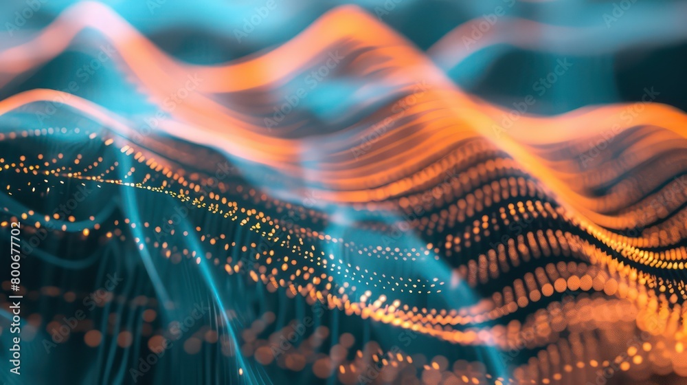 abstract with lines power bi dashboard, teal and orange an intricate ...