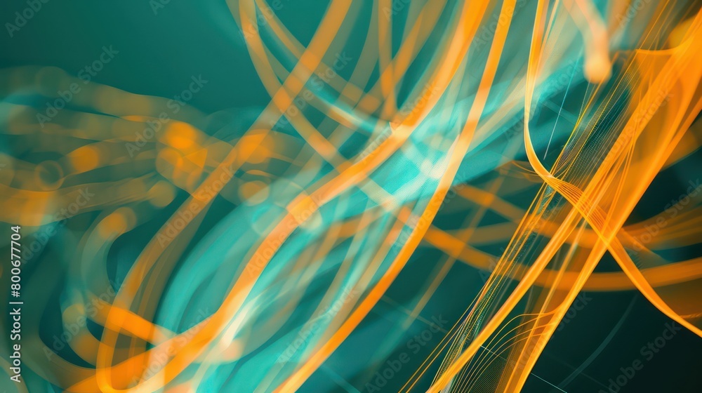 abstract with lines power bi dashboard, teal and orange an intricate ...