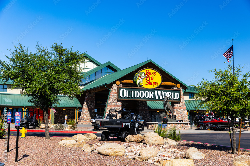 Bass Pros Shops is a chain known for its large, wilderness-themed ...