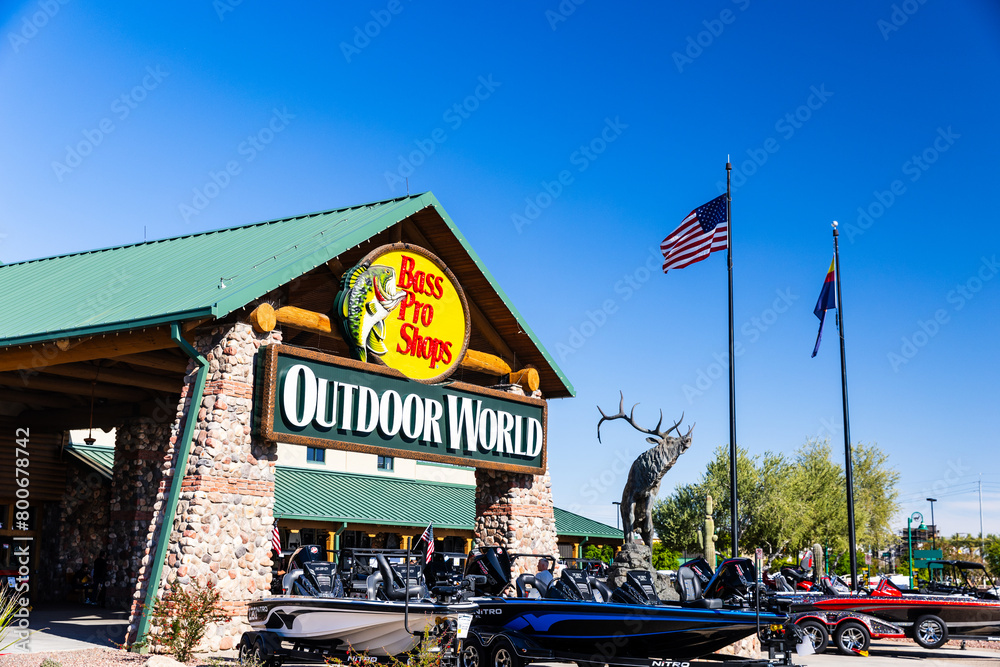 Bass Pros Shops is a chain known for its large, wilderness-themed ...