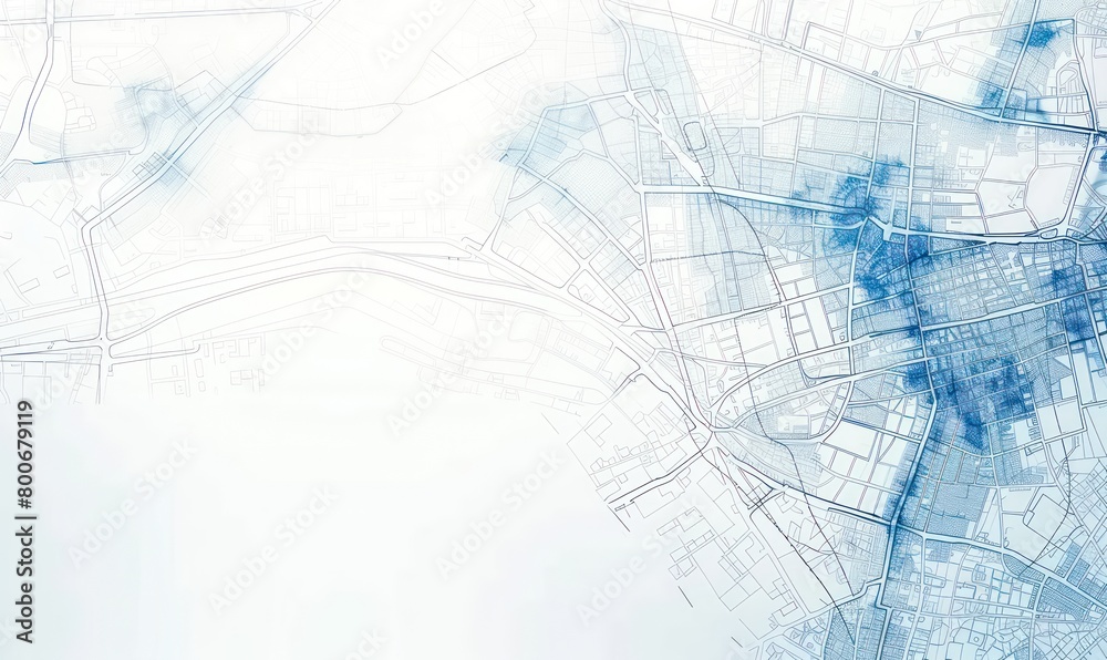 city map, transport infrastructure schemes, digital thin lines ...